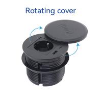 China Multifunctional Desk Power Grommet with 15W Wireless Charging PD 30W USB C Port and Waterproof Type F Plug for sale