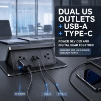 Quality UL Certified Recessed Desktop Power Station with 15W Wireless Charging and 20W for sale