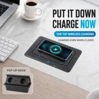 Quality Pop Up Desk Power Socket with 20W Fast Charging 15W Wireless Charging and V0 for sale