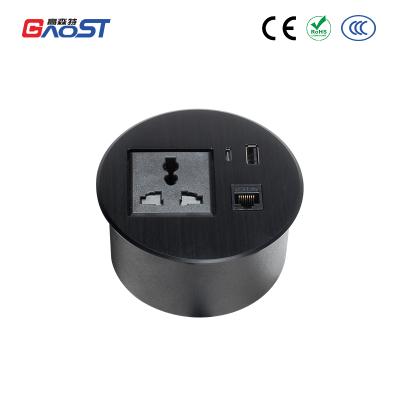 China 20W QC3.0 USB hole 90mm Power Grommet Fully Universal Outlet LAN RJ45 for sale
