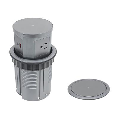 China Retractable Power Socket with 3 American Outlets 20W USB Charger and 15W Wireless Charging Pad for sale