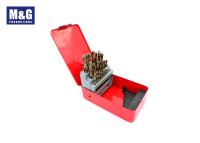 China DIN338 HSS Drill Bits Set 25 Pieces 1-13mm 135 Degree Split Point Metal Box for sale