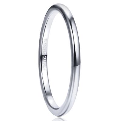 China 2019 Nuncad 2mm Width Steel Color Fully Polished Tungsten Steel Ring Wedding Band Promise Anel Masculino Tungsten for sale