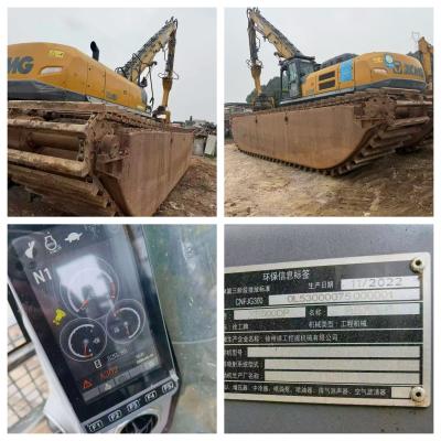 China Specialized XCMG XE500DP 50 Ton Amphibious Floating Used Excavator Pontoon Undercarriage Swamp Wetland Dredging Waterway for sale