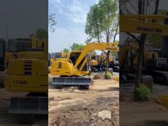 Komatsu PC60 Used Excavator With A Push Knife Digger Zero Tail Swing