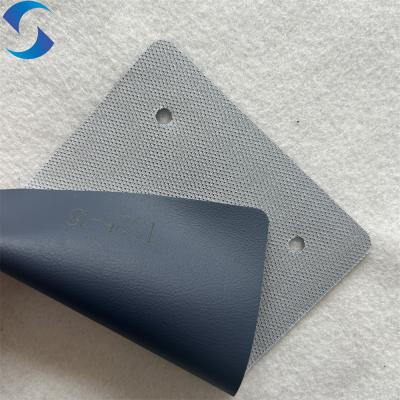 Cina Tessuto di pelle finta in PVC blu scuro personalizzato con 100% di poliestere francese, tecnici di supporto Terry e sensazione personalizzata della mano. in vendita
