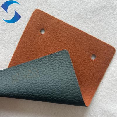 China 0.8mm PVC Leather Fabric brushed Backing Technics dark green synthetic leather for sofas faux leather manufacture for sale