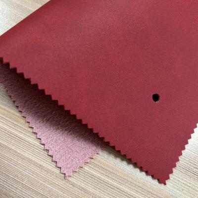 China Soft PVC Leather Fabric with Suede Backing for Sofa furniture Textile and handbags for sale