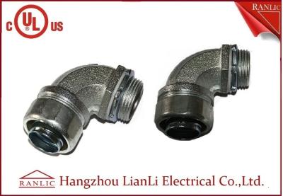 China 1/2" UL Listed Liquid Tight Malleable Iron Steel Lock Insulated Flexible Connector Galvanized 90 Degree for sale
