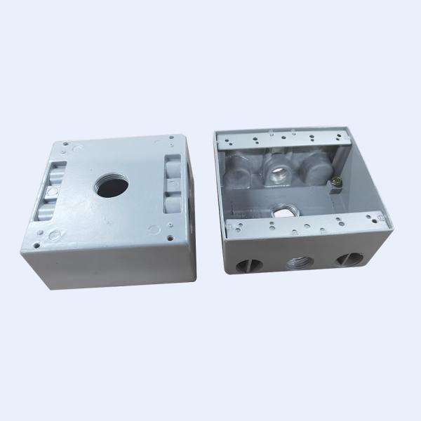 Aluminum Die Casting Waterproof Conduit Box Pvc Coated Grey Color 5 7 Holes