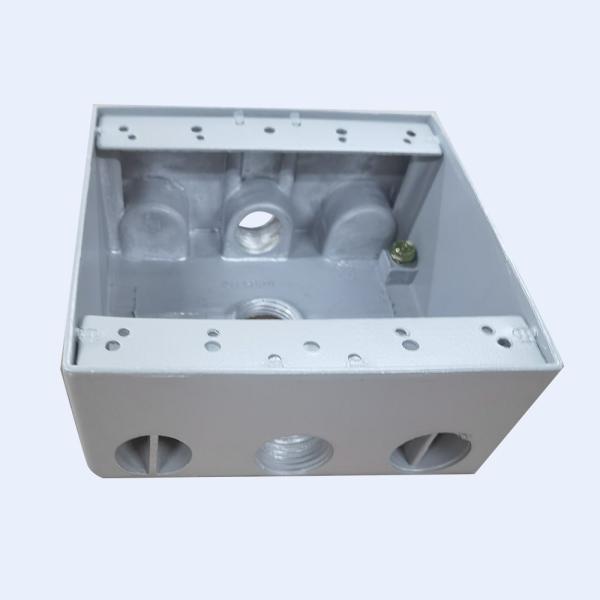 Aluminum Die Casting Waterproof Conduit Box Pvc Coated Grey Color 5 7 Holes
