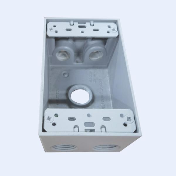 Aluminum Die Casting Waterproof Conduit Box Pvc Coated Grey Color 5 7 Holes