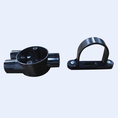 China PVC Cable Conduit Terminal Gang Box Space Bar Saddle Black White for sale