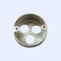 China Malleable Iron Circular Junction Box 25mm Deep Four Hole Threaded Hot Dip Galvanized BS4568 for sale
