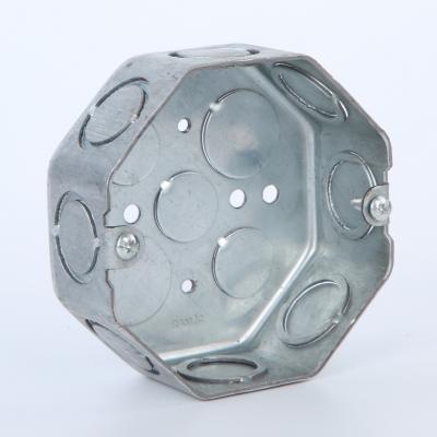 China Prefab Steel Conduit Box 1.60mm Fix With Screws 1-1/2" Depth Knockouts for sale