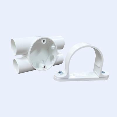 China UPVC Junction Box One Way To Four Way 20mm 50mm Black White Low Smoke Material for sale