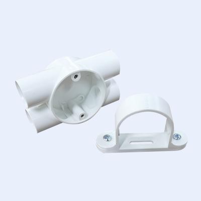 China UPVC Junction Box One Way To Four Way 20mm 50mm Black White Low Smoke Material for sale