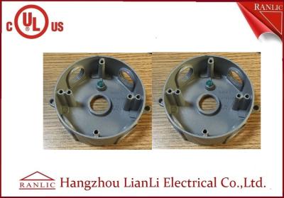 China Grey Aluminum Round Weatherproof Conduit Box 5 Holes 1/2