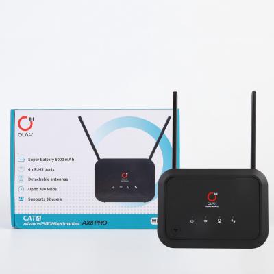 Cina OLAX AX8 Pro CAT4 WIFI 6 5000mah Batteria Europa bande con SMA Antenna Router 4g con SIM card in vendita
