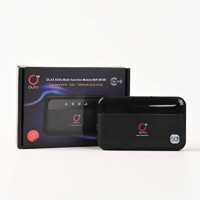 China OLAX M100 10000mAh Multifunctional Wireless Power Bank & Mobile Router LED Display USB-C Cable Firewall for Outdoor Phone for sale