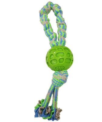 Cina Corda non tossica Toy For Aggressive Chewers del cane di verde della palla del cane 34cm in vendita