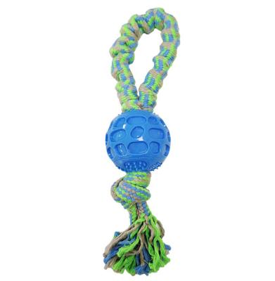 Cina Corda non tossica Toy For Aggressive Chewers del cane di verde della palla del cane 34cm in vendita