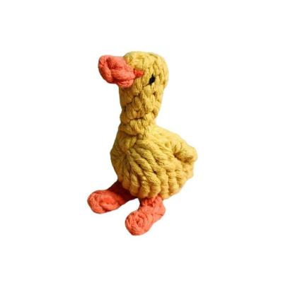 China Little Duck Cotton Rop Dog Toy Cute Bite Resistant For Molars Boring Knitting for sale