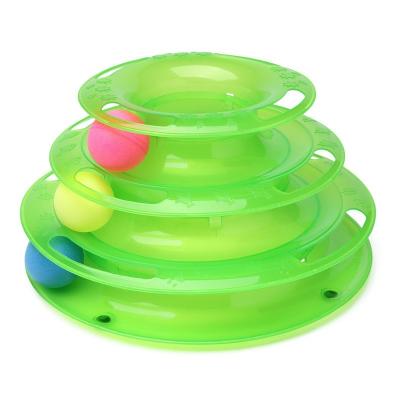 China Huisdier het Spoor Cat Toys Interactive van de Drie Laagdraaischijf Te koop