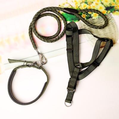 Cina La fune traente di nylon dell'animale domestico tre pezzi ha messo Teddy Gold Hair Chest Strap in vendita