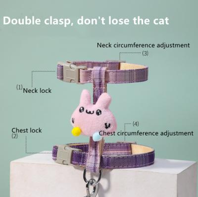 Cina Cat Harness Leash Escape Proof di nylon molle regolabile per i piccoli animali dei gattini in vendita
