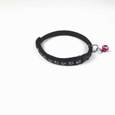 China PP Small Dog Adjustable Collar Printed Foot Print With Bell Patch for sale