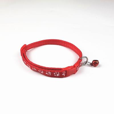 China PP Small Dog Adjustable Collar Printed Foot Print With Bell Patch for sale