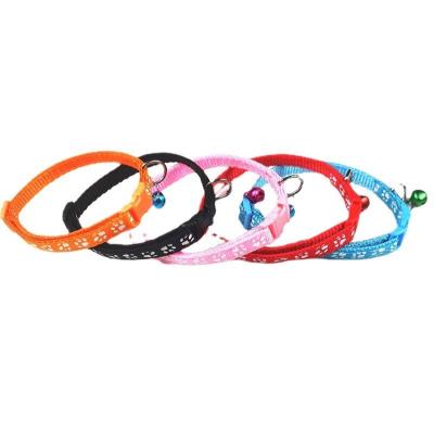 China PP Small Dog Adjustable Collar Printed Foot Print With Bell Patch for sale