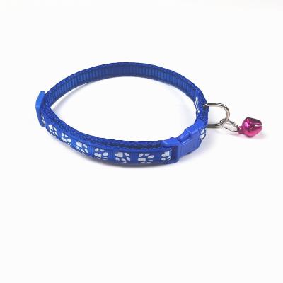 China PP Small Dog Adjustable Collar Printed Foot Print With Bell Patch for sale