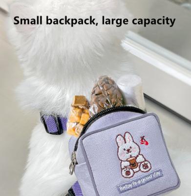 China Print Mesh Cat Harness Backpack Leash Set Detachable Puppy Harness Pet Travel Hiking for sale