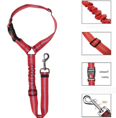 China Adjustable Dog Seat Belt Collars Harness Restraint With Elastic Bungee Buffer for sale