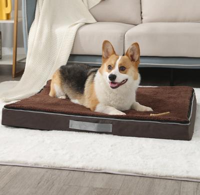 China Memory Foam Dog Bed Amazon Quilted Plush Dutch Velvet Top With Removable Washable Cover & Non-Slip Bottom for sale