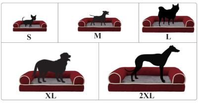 China Eggshell Cotton Filling Elegant Grey Pet Sofa Bed With Non Slip Bottom for sale