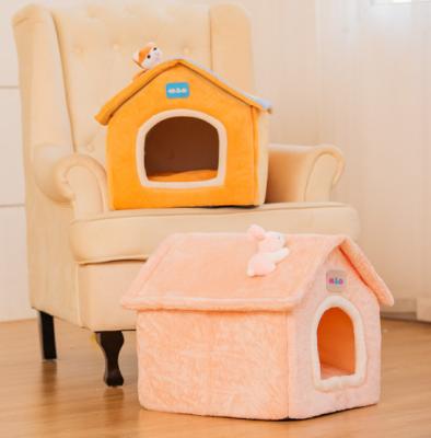 Cina Letti rosa arancioni del cane & di Cat Sleeping House For Cat con il cuscino molle in vendita