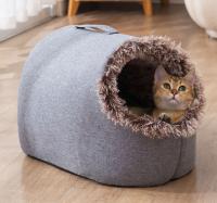 China Cat Small Amazon Cat Bed Cave Pets Igloo Bed Hideout Cave Cushion Washable for sale