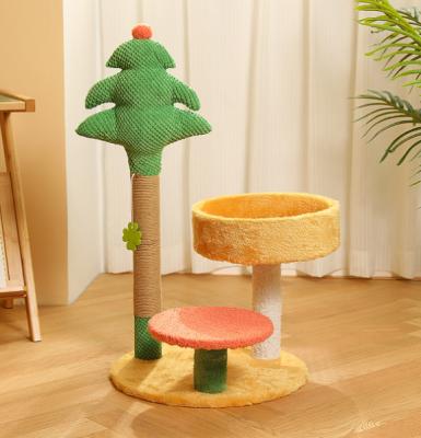China Cat Bed Christmas Tree With Hammock And Hang Ball For Cats And Kittens for sale