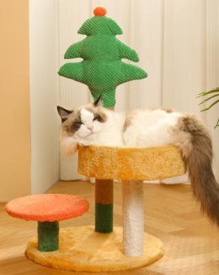 China Cat Bed Christmas Tree With Hammock And Hang Ball For Cats And Kittens for sale
