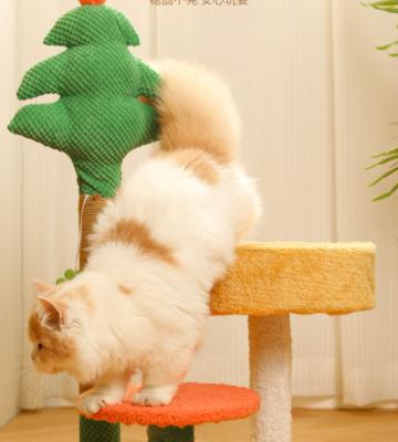 China Cat Bed Christmas Tree With Hammock And Hang Ball For Cats And Kittens for sale