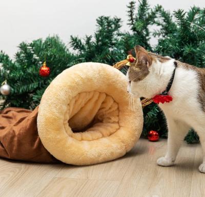 China Fleece Warm Covered Cat Snuggle Sack Indoor For Cold Weather for sale