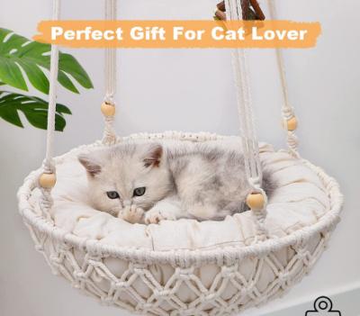 China Cat Hammock Macrame Cat Basket Bed For Cats for sale