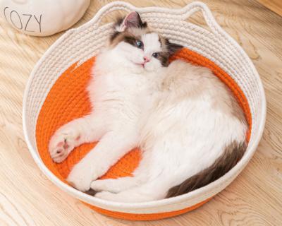 China Makramee-Cat Basket Bed Swinging Cat-Hängematte mit doppeltem Griff zu verkaufen