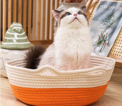 China Makramee-Cat Basket Bed Swinging Cat-Hängematte mit doppeltem Griff zu verkaufen