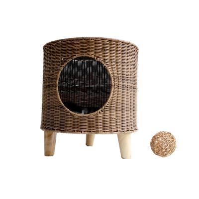 China Woven Pet Dog House Extra Large Cat Cave House Tripod Breathable for sale