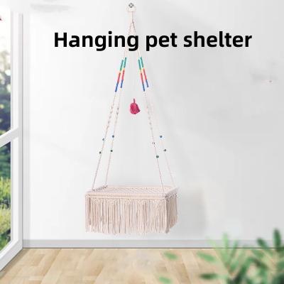 Cina Sedia Cat Hammock della Boemia di Cat Bed Cotton Rope Swing del pizzo della tappezzeria in vendita