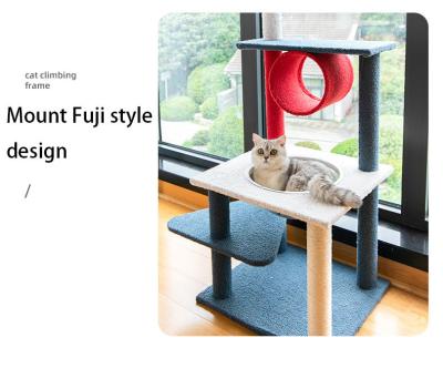 China Gatos grandes de madera de las telas DIY Cat Tree House Tower For de la felpa en venta